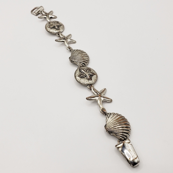 sterling? bracelet | Jewelry | Vintage Silver Seashell And Starfish Ss ...